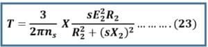 induction motor torque equation