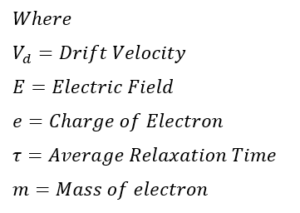 Drift Velocity- Definition, Formula, Examples