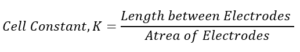Conductivity Cell Constant of Conductivity Sensor