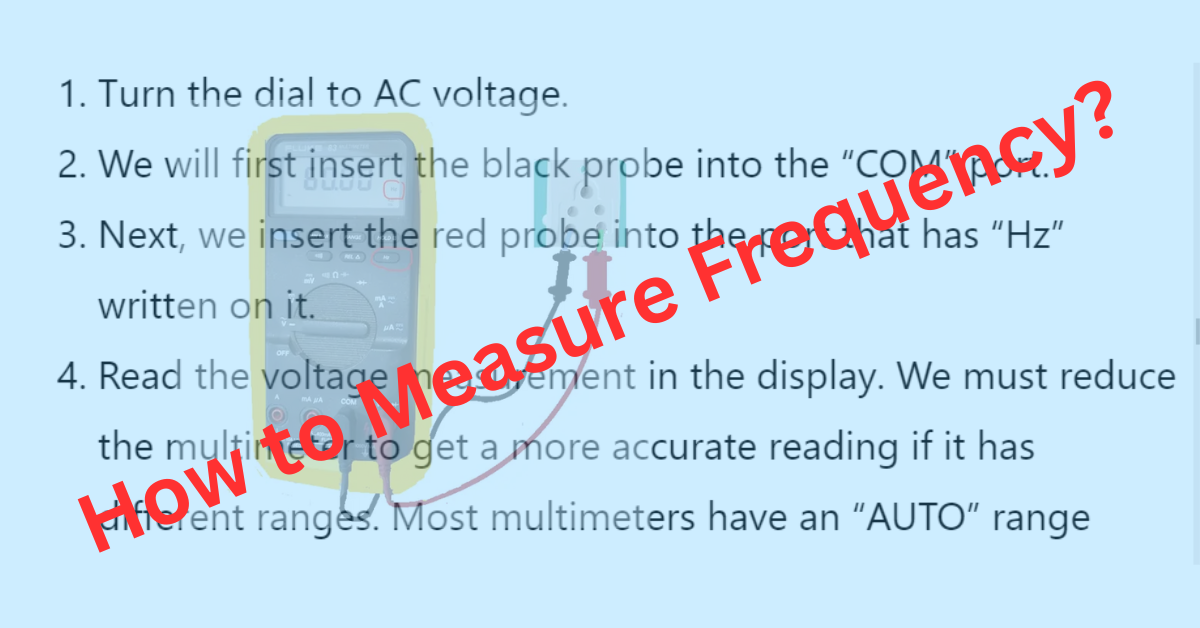 How To Measure Frequency Using Multimeter